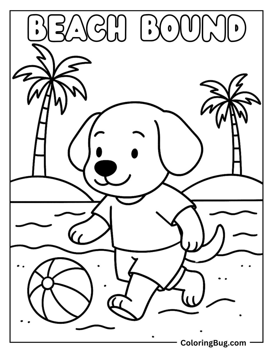 30 Dog Summer Coloring Pages (Free Printable PDFs)