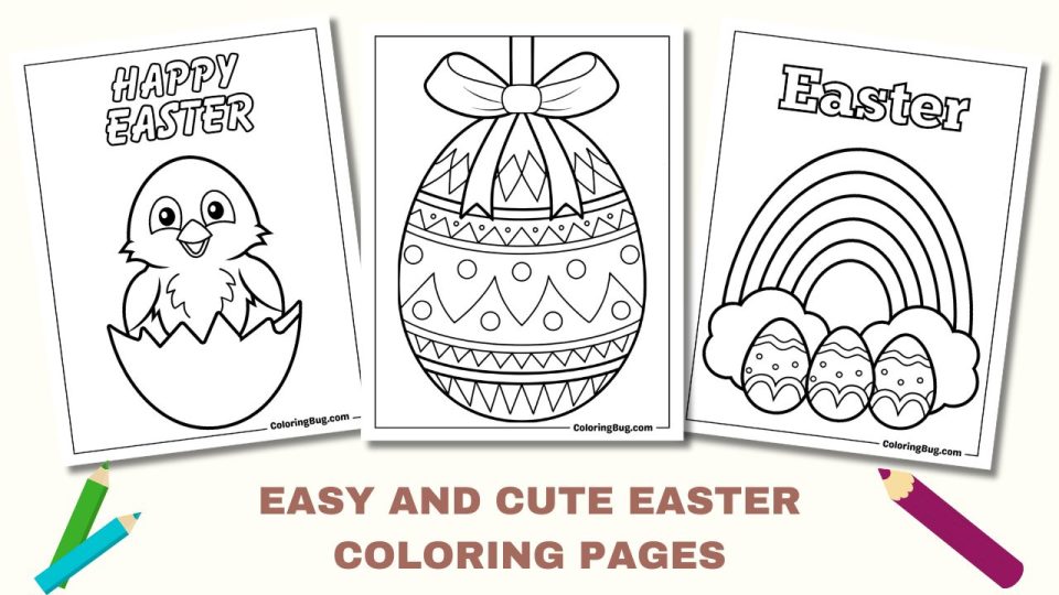 20 Cute and Easy Easter Coloring Pages (Free Printable PDFs)