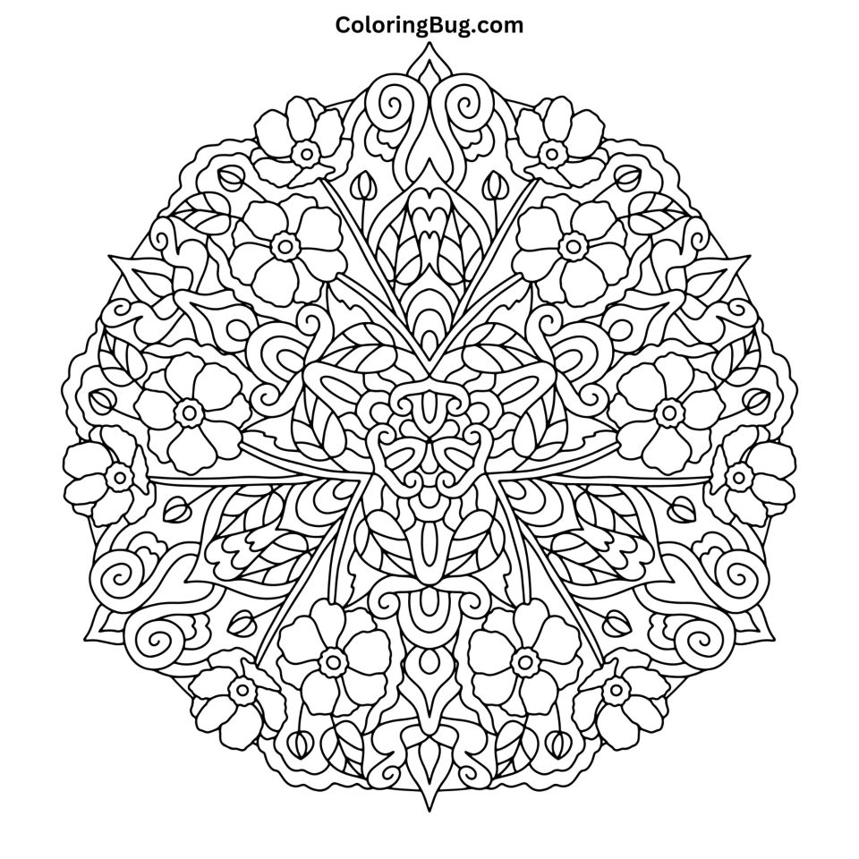 20 Flower Mandala Coloring Pages (Free Printable PDFs) That Are Hand-Drawn