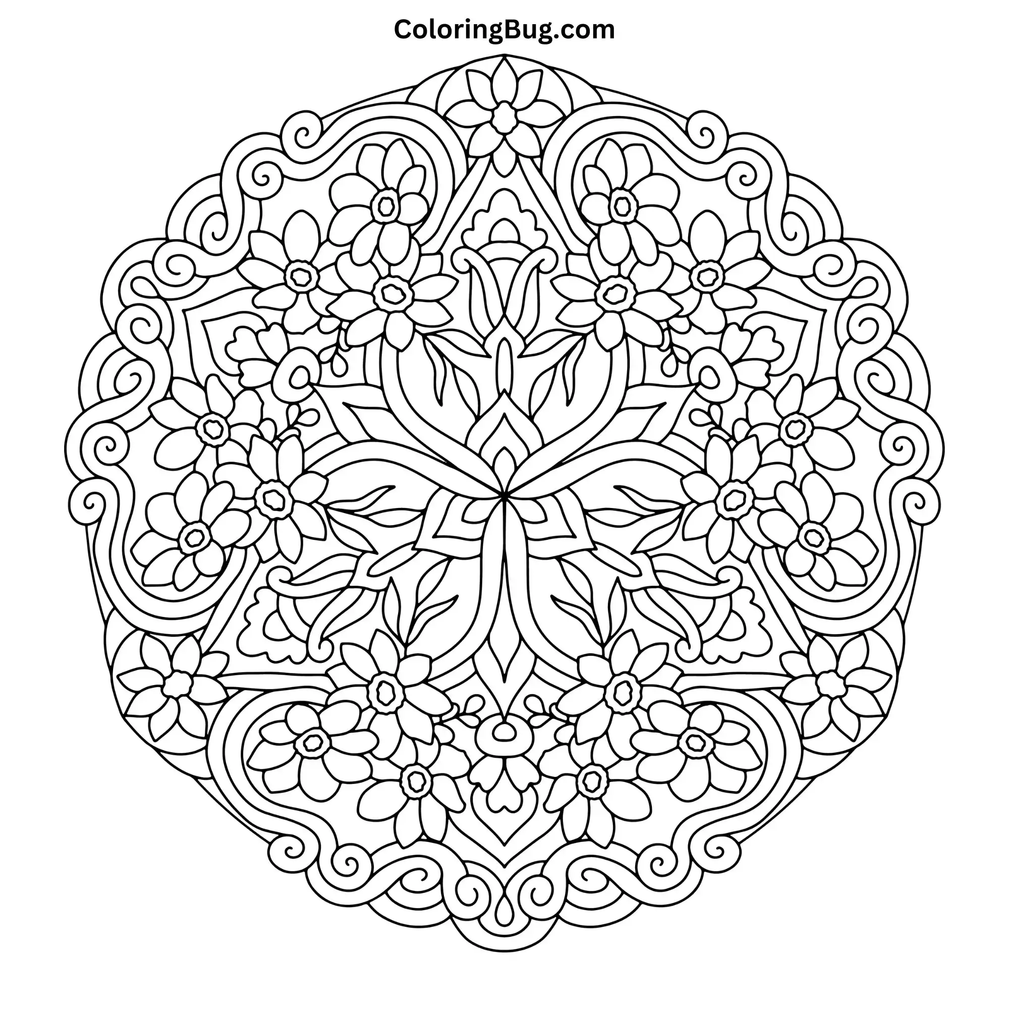 20 Flower Mandala Coloring Pages (Free Printable PDFs) That Are Hand-Drawn