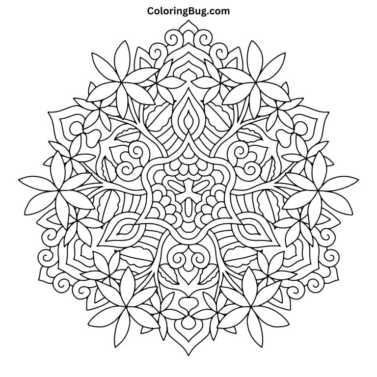 20 Flower Mandala Coloring Pages (Free Printable PDFs) That Are Hand-Drawn