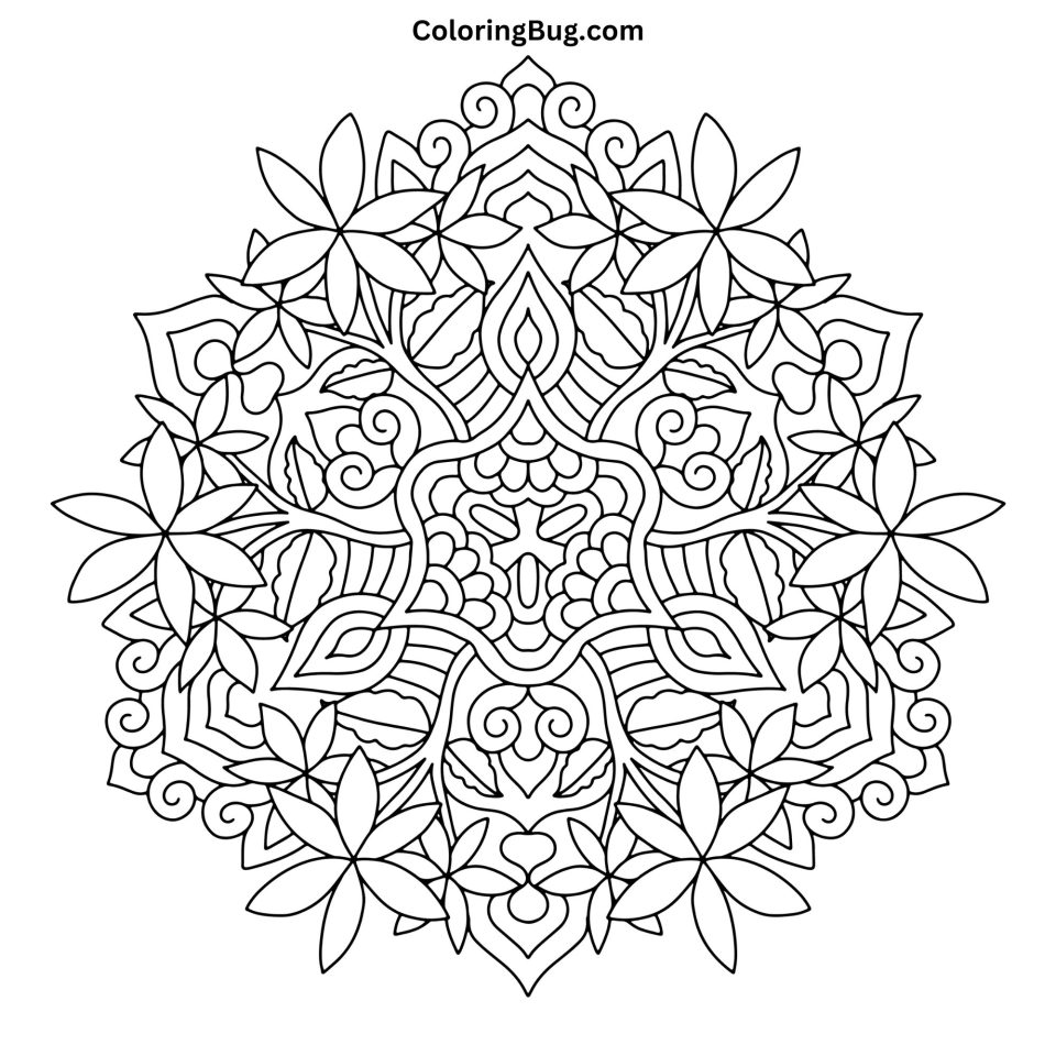 20 Flower Mandala Coloring Pages (Free Printable PDFs) That Are Hand-Drawn