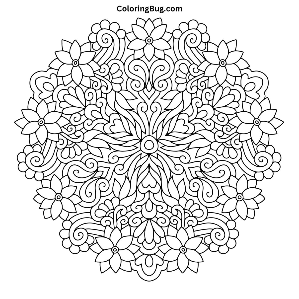 20 Flower Mandala Coloring Pages (Free Printable PDFs) That Are Hand-Drawn