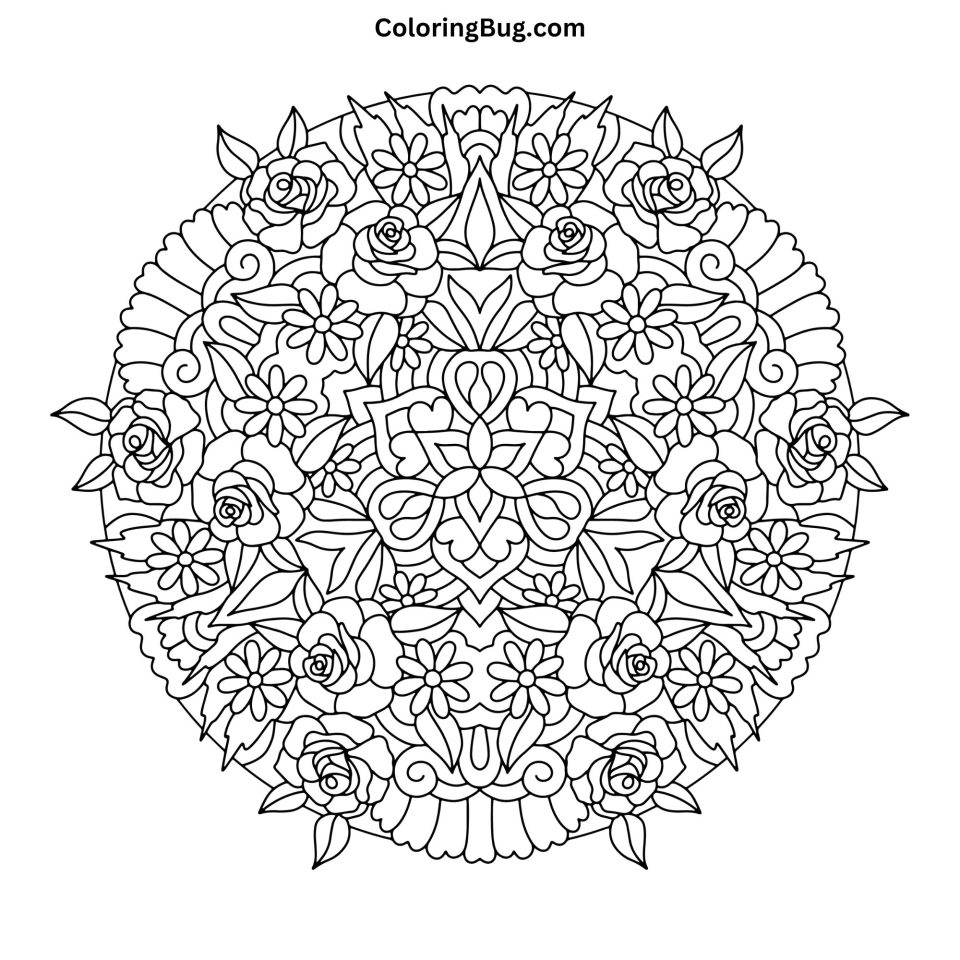 20 Flower Mandala Coloring Pages (Free Printable PDFs) That Are Hand-Drawn