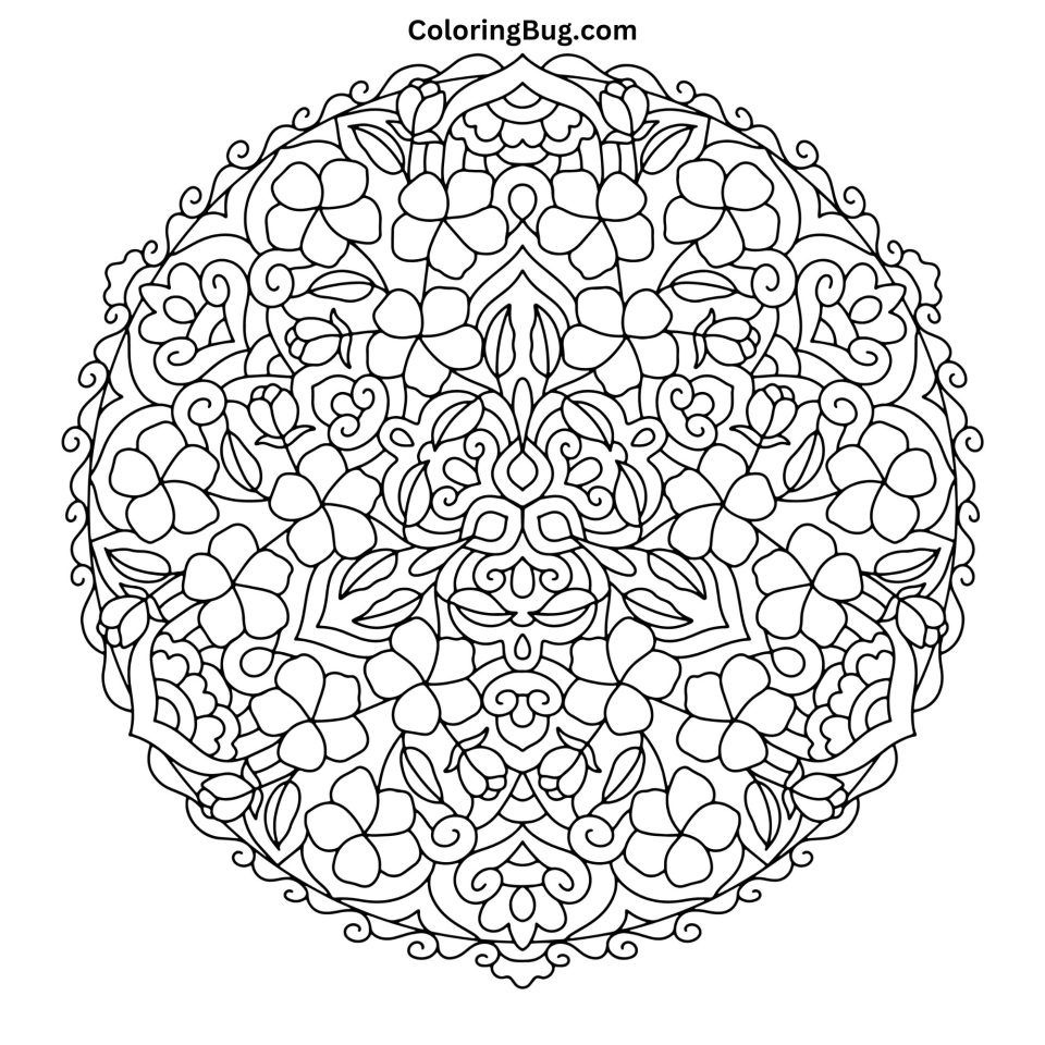 20 Flower Mandala Coloring Pages (Free Printable PDFs) That Are Hand-Drawn