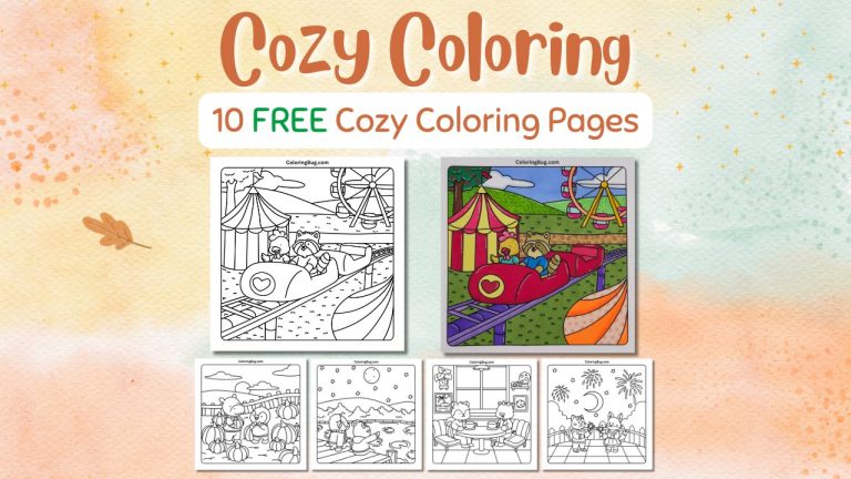 10 Cozy Coloring Pages (Free Printable PDFs) That Are Hand-Drawn