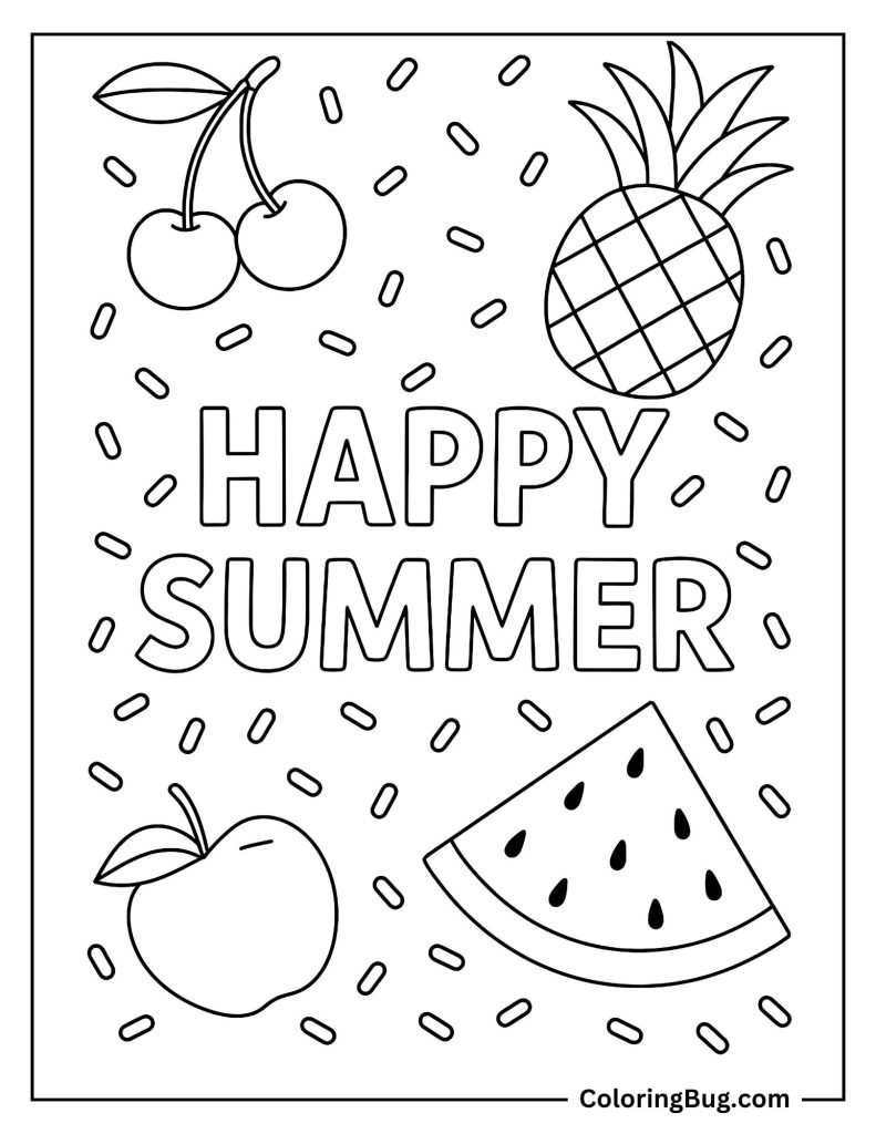 20 Happy Summer Coloring Pages (Free Printable PDFs)