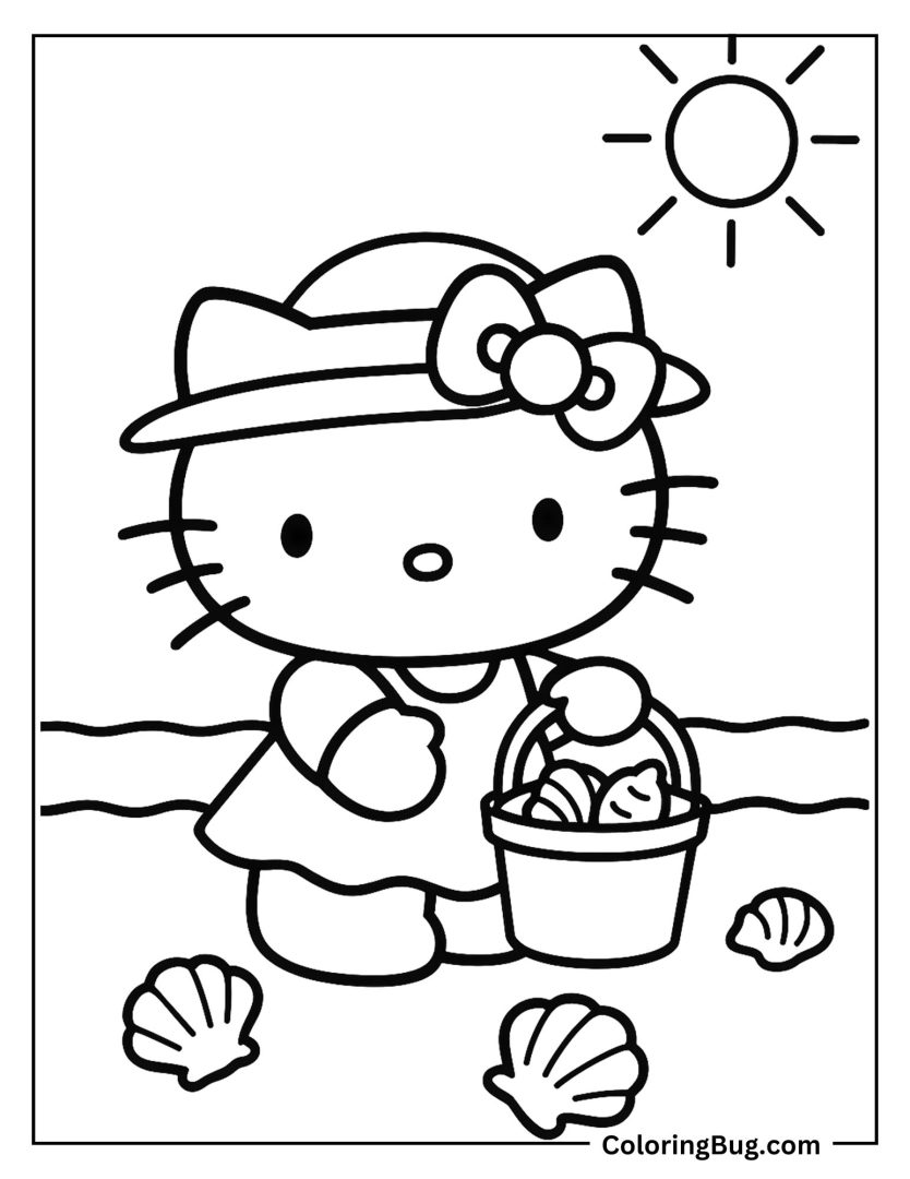 30 Summer Hello Kitty Coloring Pages (Free Printable PDFs)