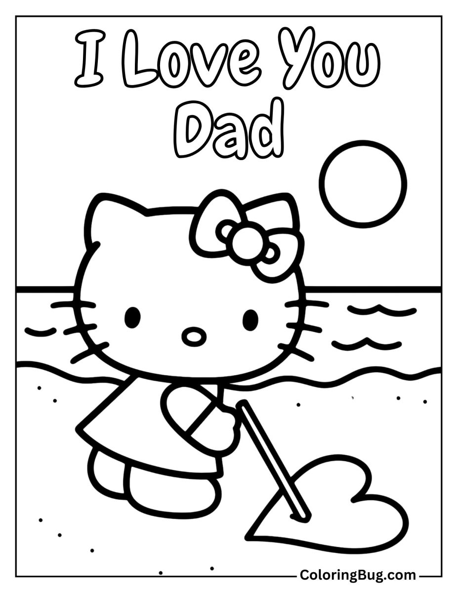 20 Hello Kitty Father's Day Coloring Pages (Free Printable PDFs)