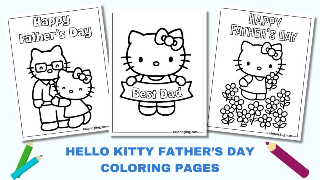 20 Hello Kitty Father's Day Coloring Pages (Free Printable PDFs)
