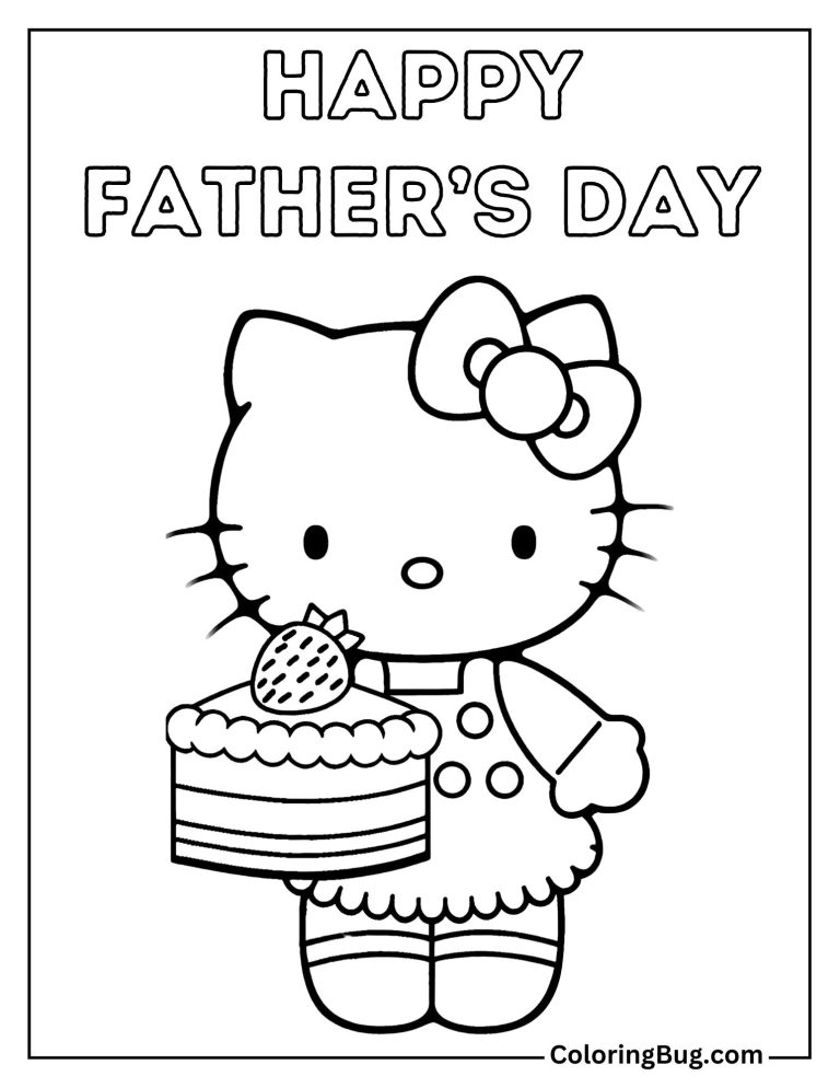 20 Hello Kitty Father's Day Coloring Pages (Free Printable PDFs)
