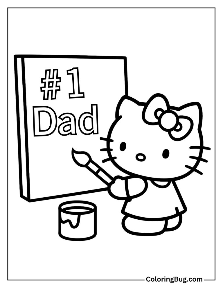 20 Hello Kitty Father's Day Coloring Pages (Free Printable PDFs)