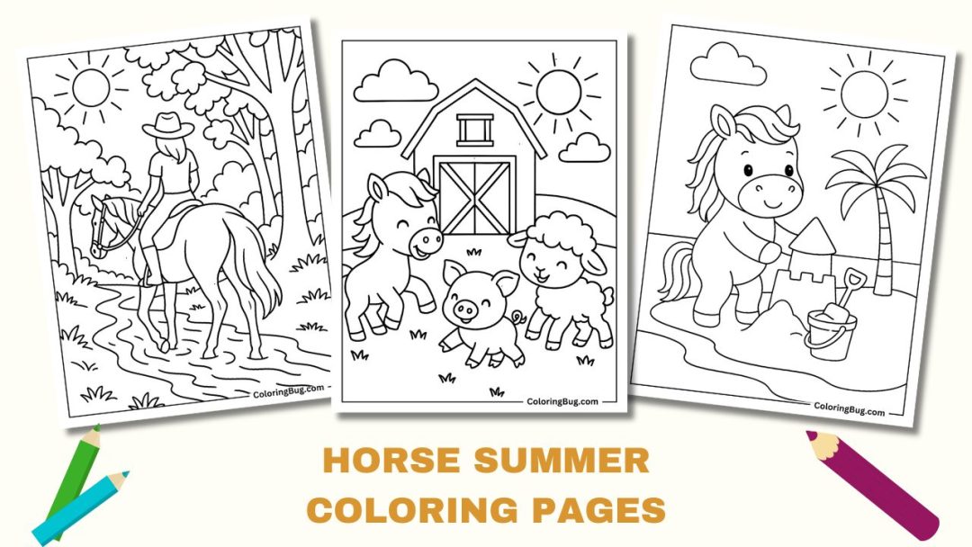 30 Horse Summer Coloring Pages (Free Printable PDFs)
