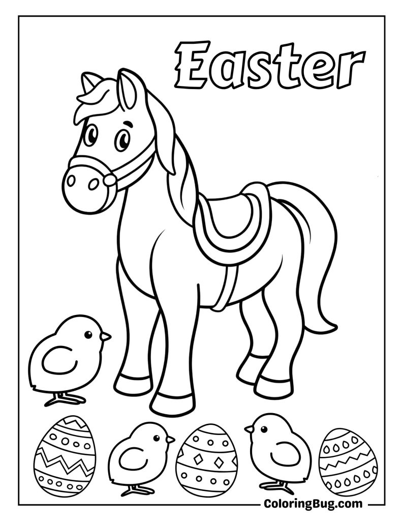 20 Easter Horse Coloring Pages (Free Printable PDFs)