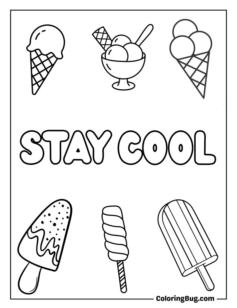 20 Ice Cream Summer Coloring Pages (Free Printable PDFs)