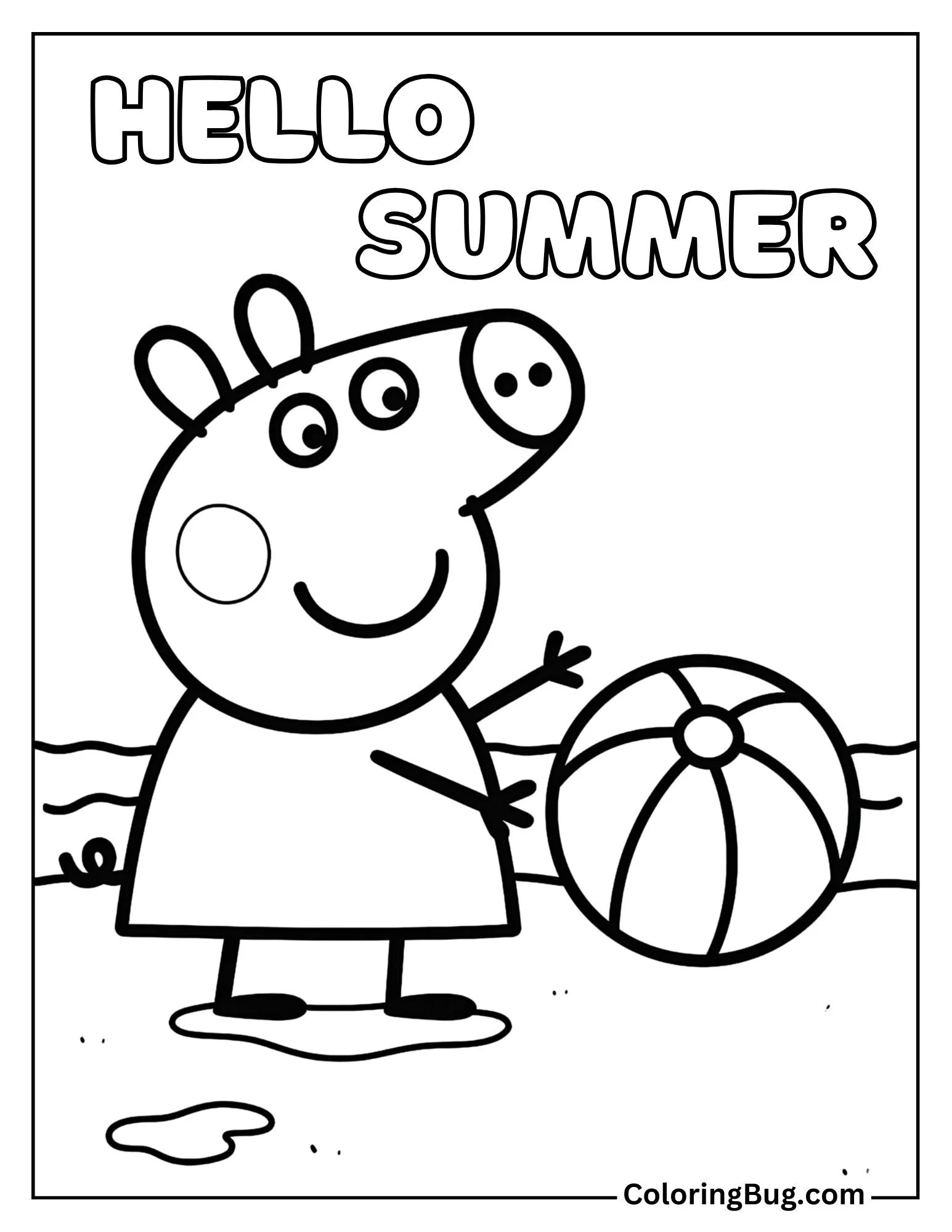 30 Peppa Pig Summer Coloring Pages (Free Printable PDFs)
