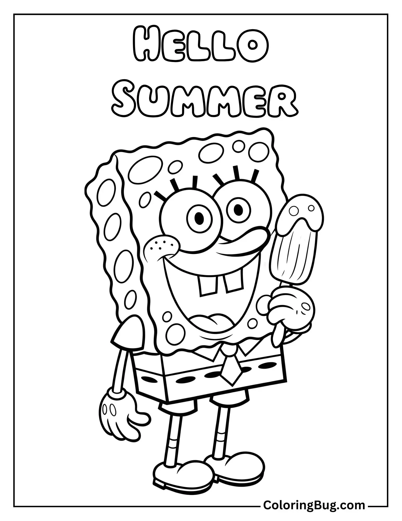 14 SpongeBob Summer Coloring Pages (Free Printable PDFs)