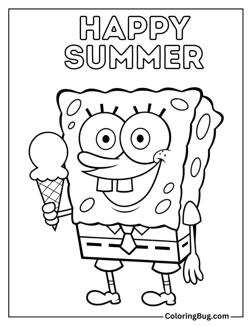 14 SpongeBob Summer Coloring Pages (Free Printable PDFs)
