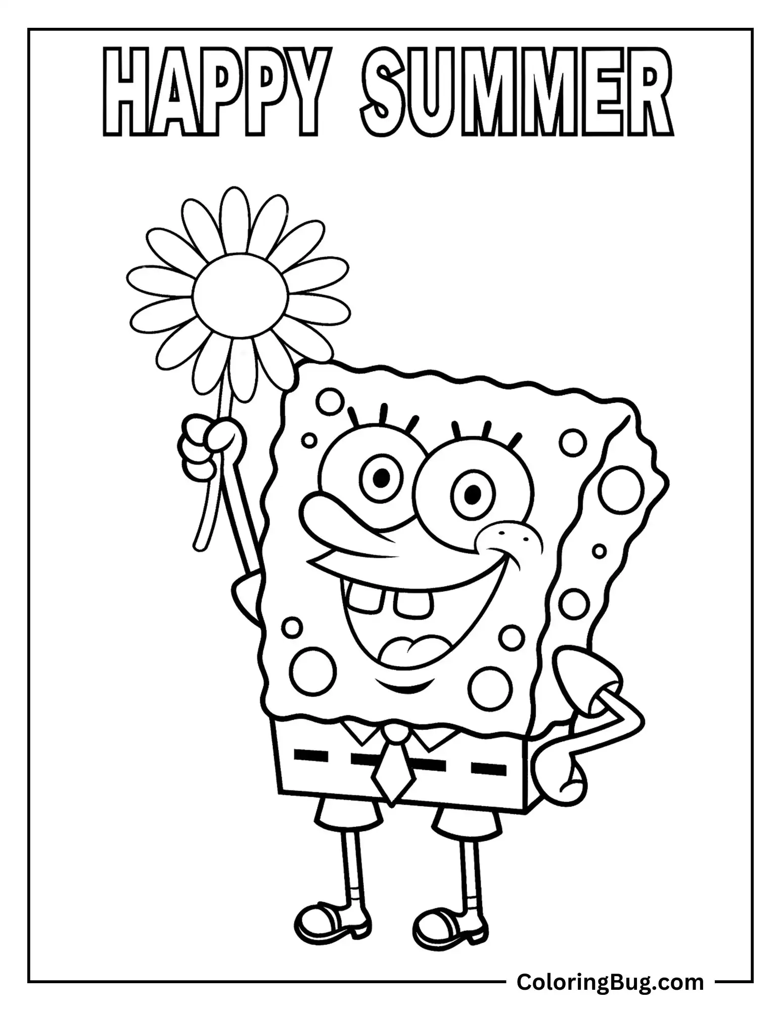14 SpongeBob Summer Coloring Pages (Free Printable PDFs)