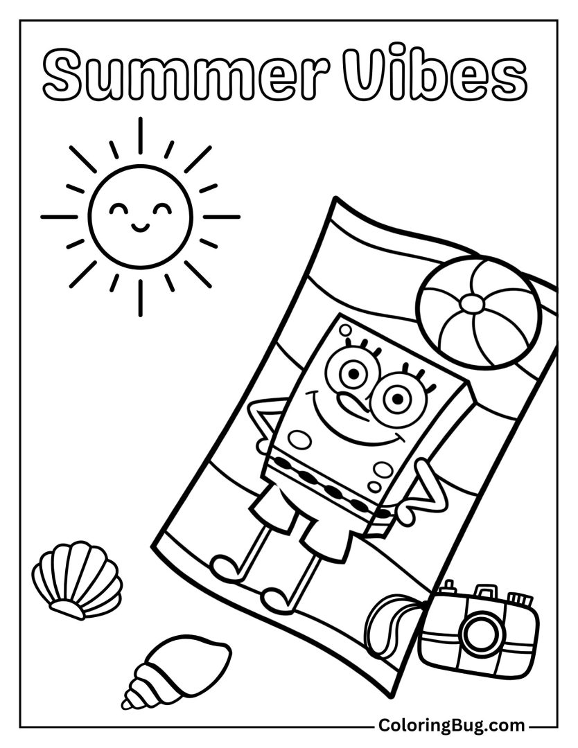14 SpongeBob Summer Coloring Pages (Free Printable PDFs)