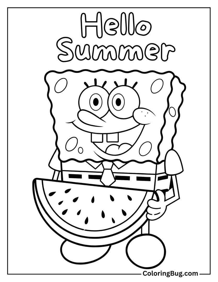14 SpongeBob Summer Coloring Pages (Free Printable PDFs)