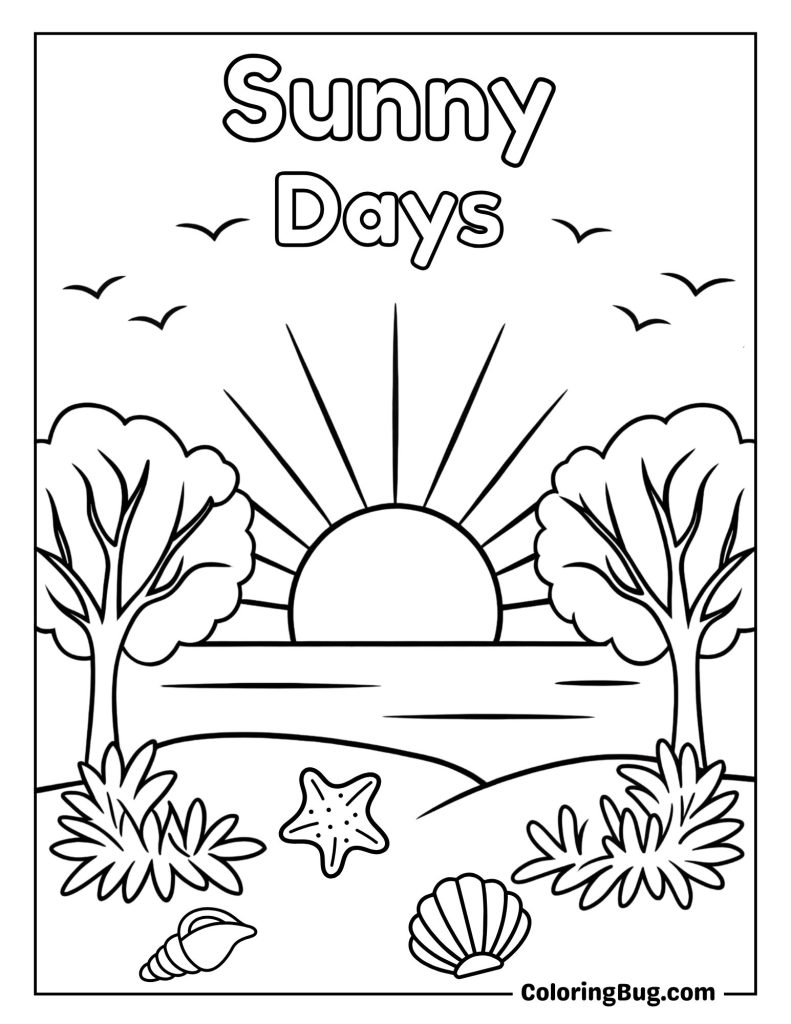 20 Beach Summer Coloring Pages (Free Printable PDFs)