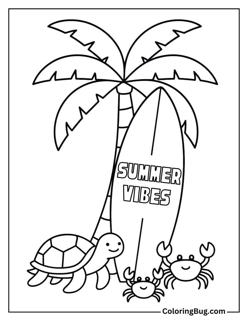 20 Beach Summer Coloring Pages (Free Printable PDFs)