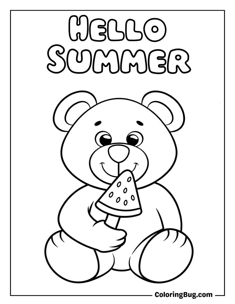 20 Simple And Easy Summer Coloring Pages (Free Printable PDFs)