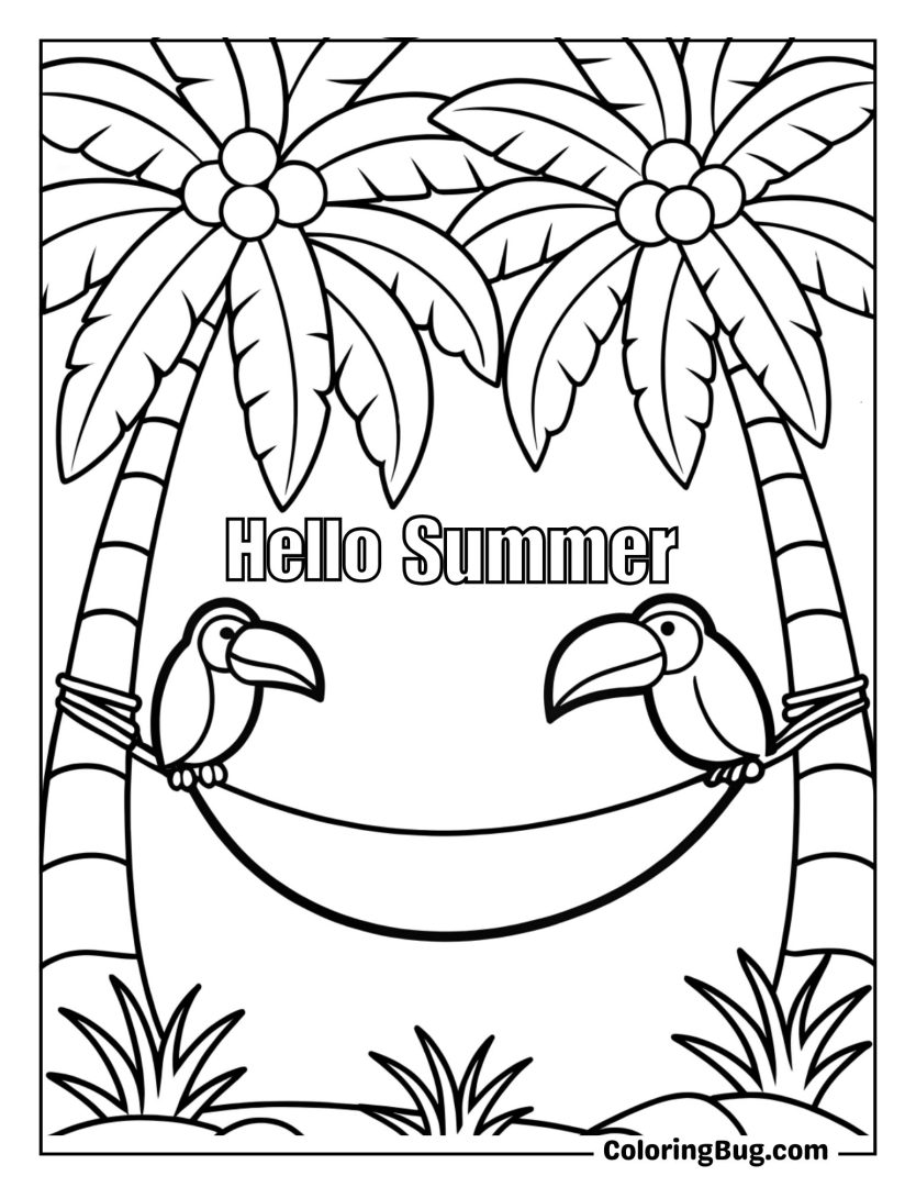 20 Hello Summer Coloring Pages (Free Printable PDFs)