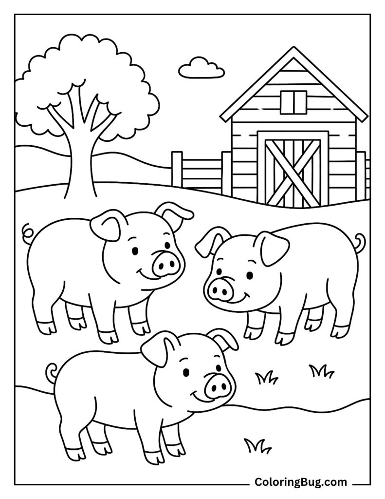 40 Pig Coloring Pages (Free Printable PDFs)