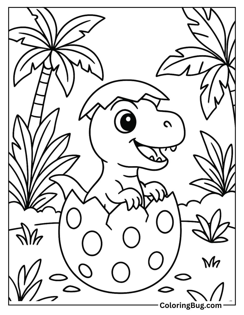 40 Cute Baby Dinosaur Coloring Pages (Free Printable PDFs)