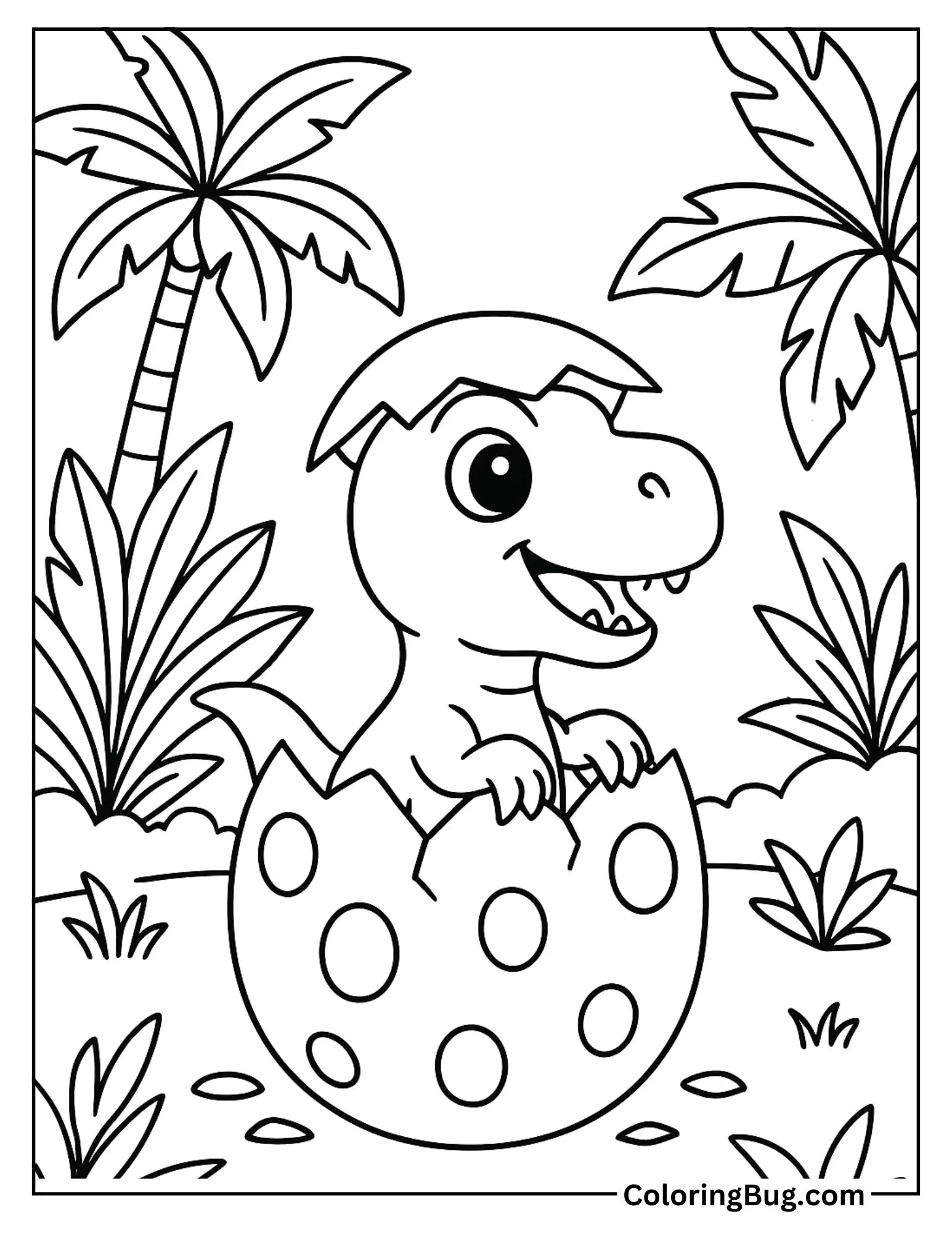 40 Cute Baby Dinosaur Coloring Pages (Free Printable PDFs)
