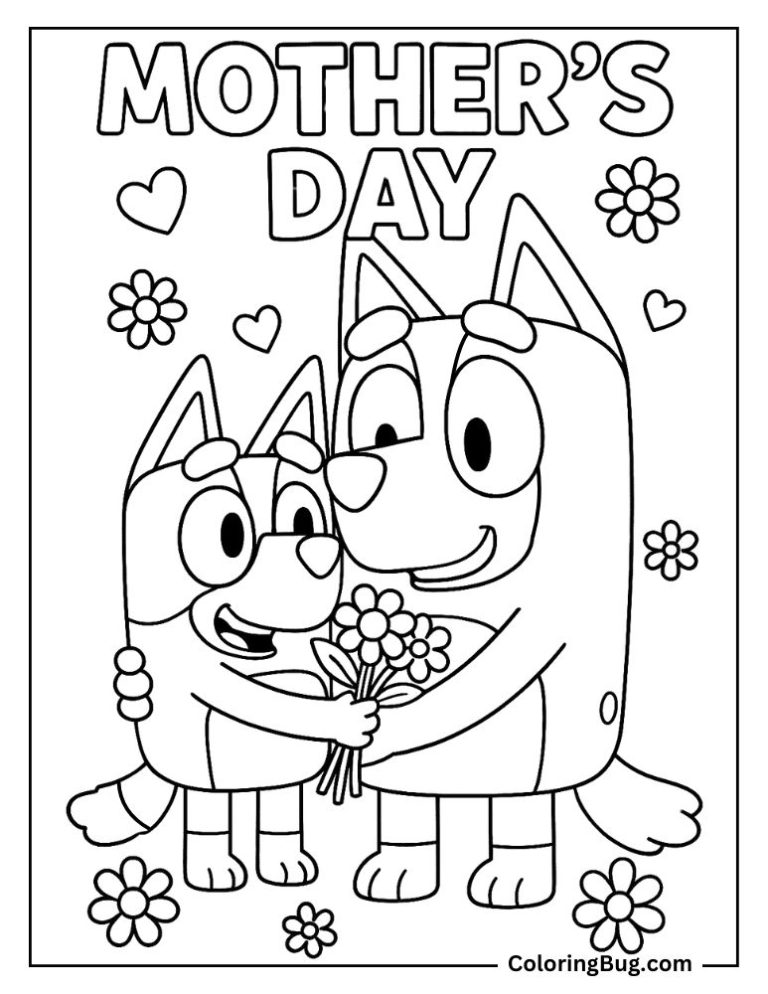 20 Bluey Mother's Day Coloring Pages (Free Printable PDFs)