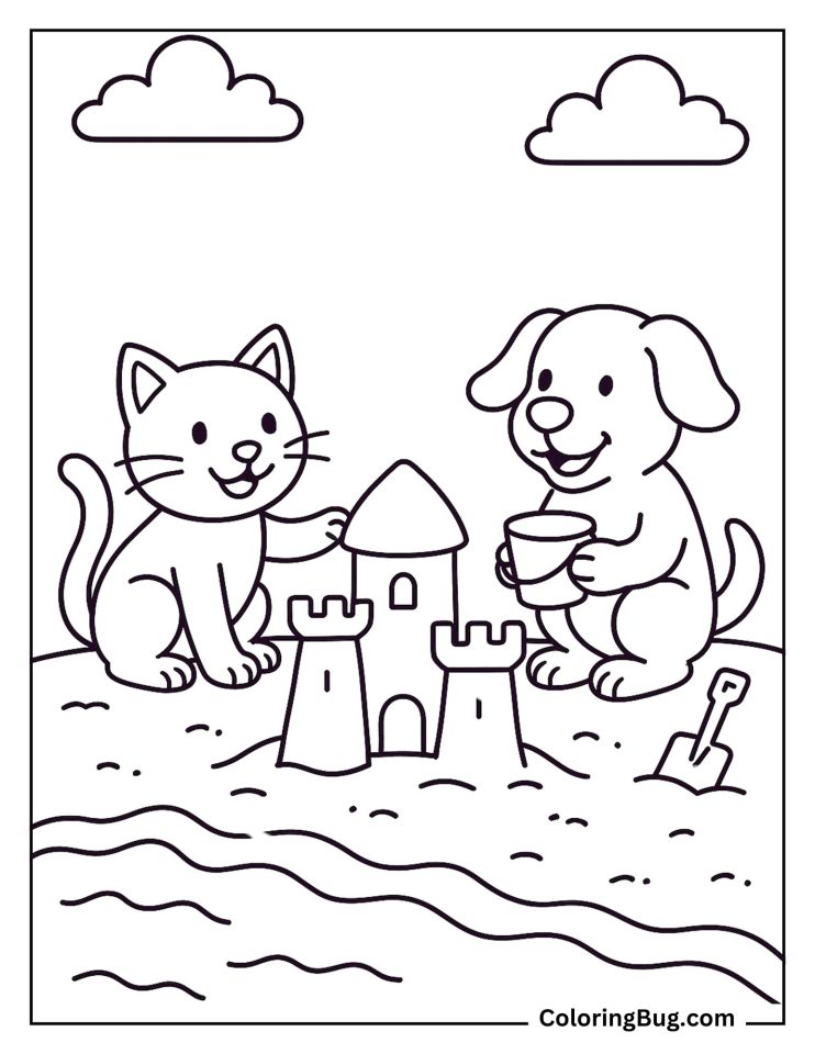 30 Cat and Dog Coloring Pages (Free Printable PDFs)