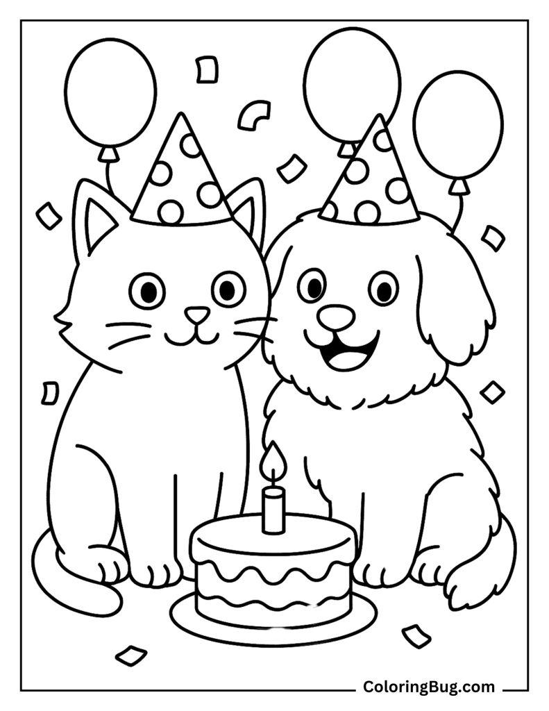 30 Cat and Dog Coloring Pages (Free Printable PDFs)