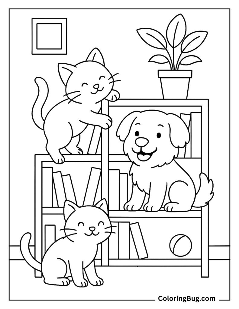 30 Cat and Dog Coloring Pages (Free Printable PDFs)