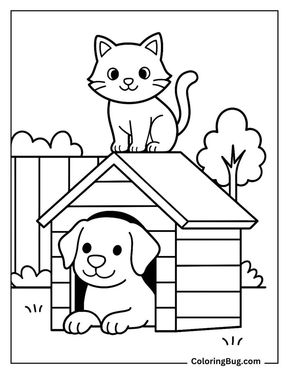 30 Cat and Dog Coloring Pages (Free Printable PDFs)