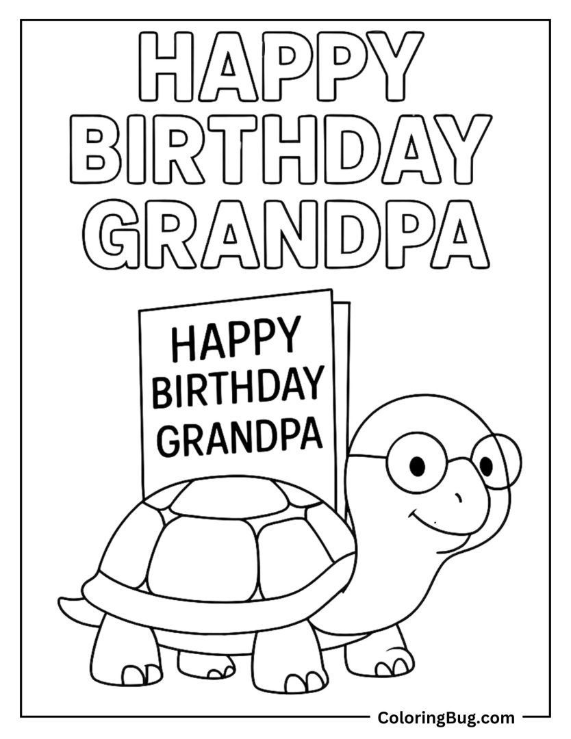 16 Happy Birthday Grandpa Coloring Pages (Free Printable PDFs)