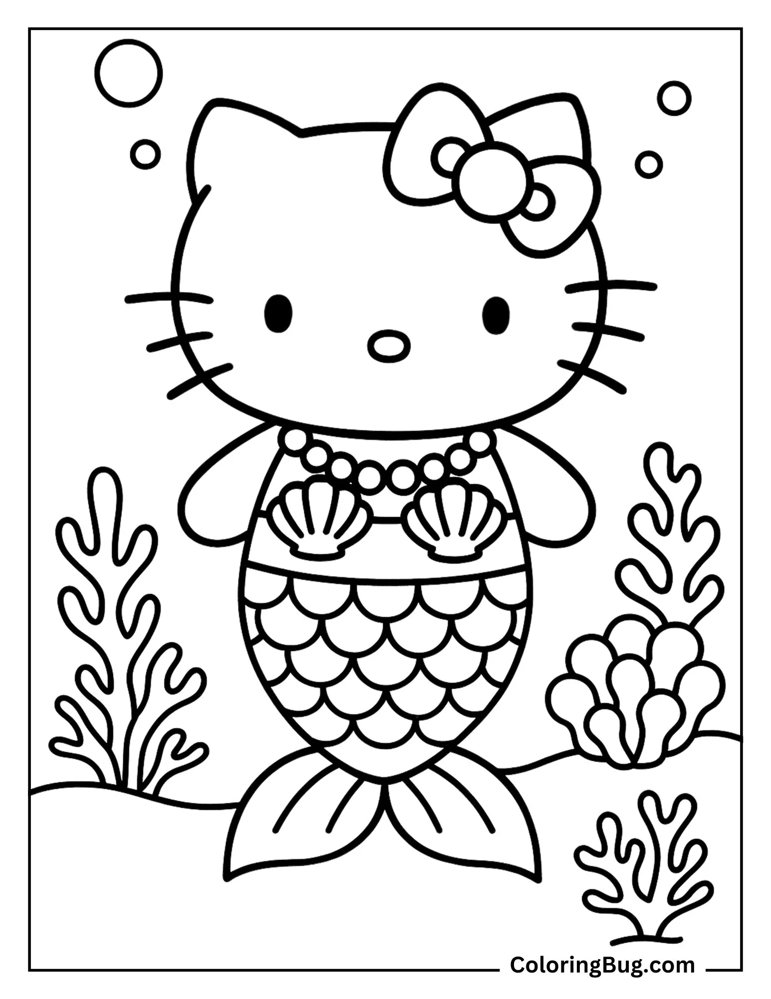 20 Mermaid Cat Coloring Pages (Free Printable PDFs)