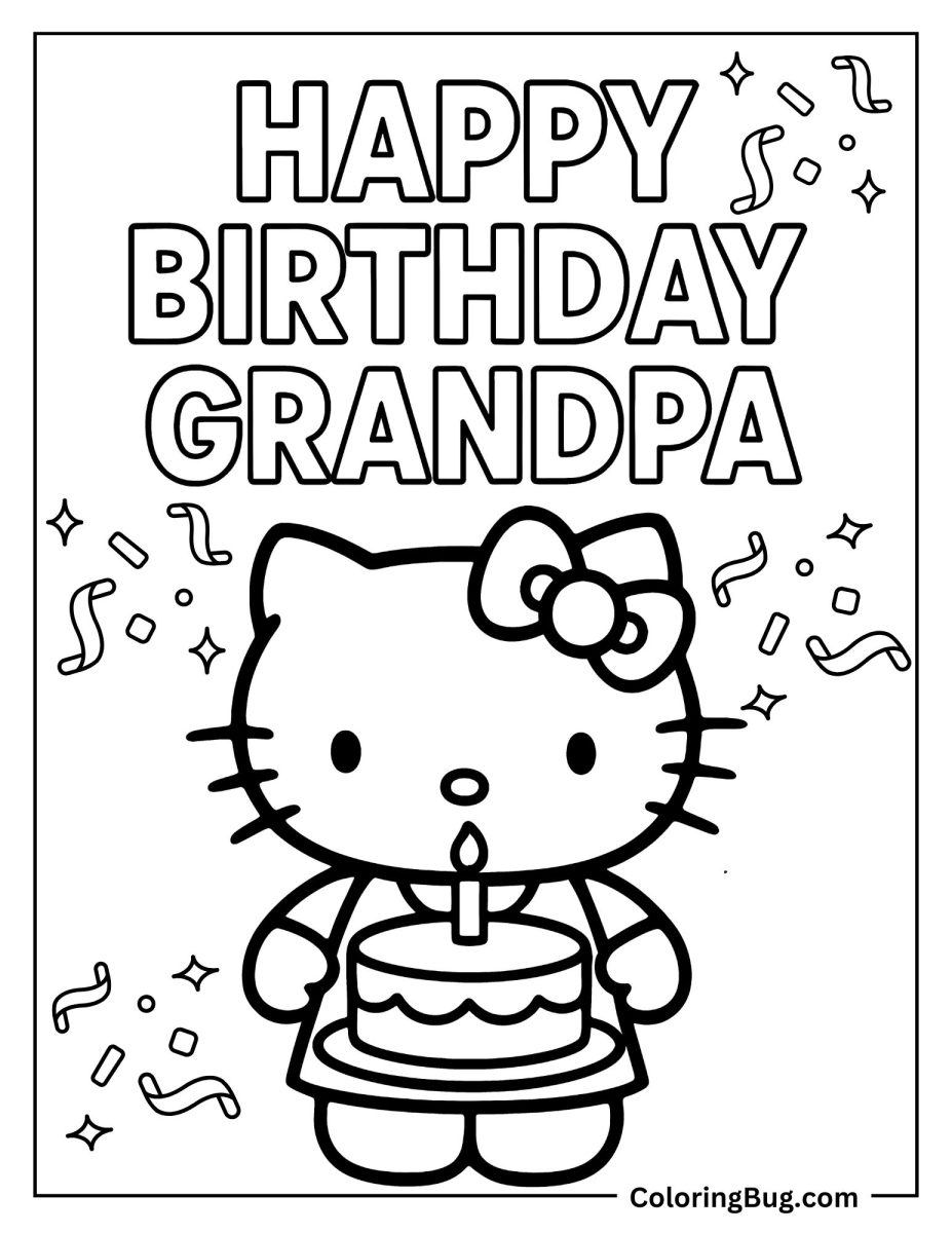 16 Happy Birthday Grandpa Coloring Pages (Free Printable PDFs)
