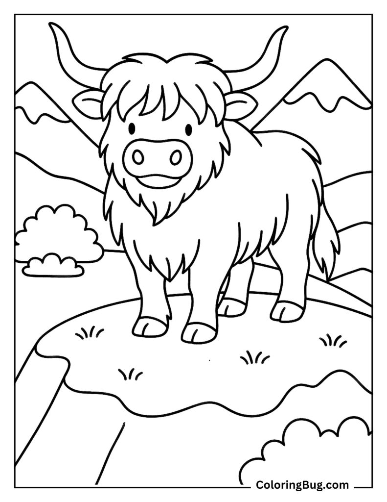 40 Highland Cow Coloring Pages (Free Printable PDFs)