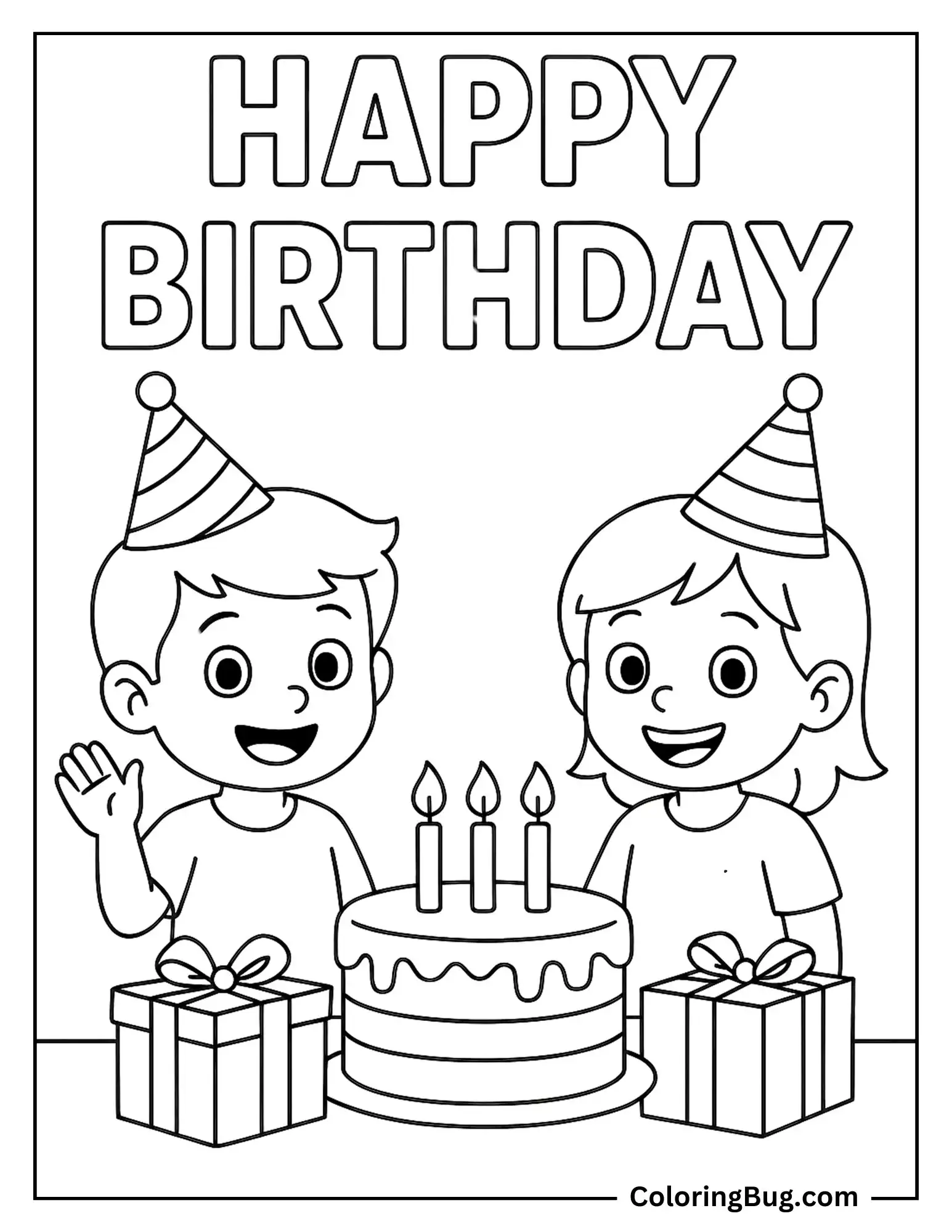 60 Happy Birthday Coloring Pages (Free Printable PDFs)
