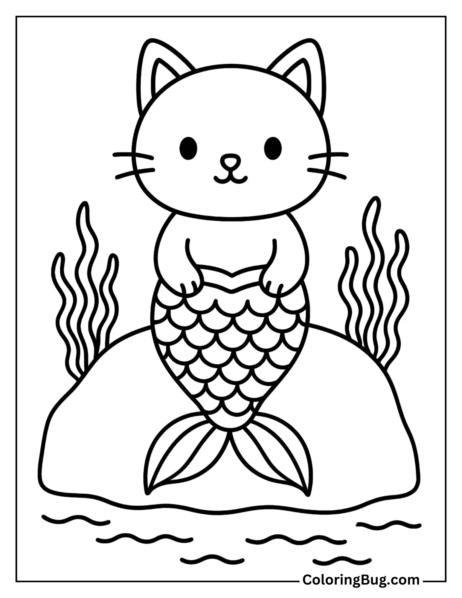 20 Mermaid Cat Coloring Pages (Free Printable PDFs)