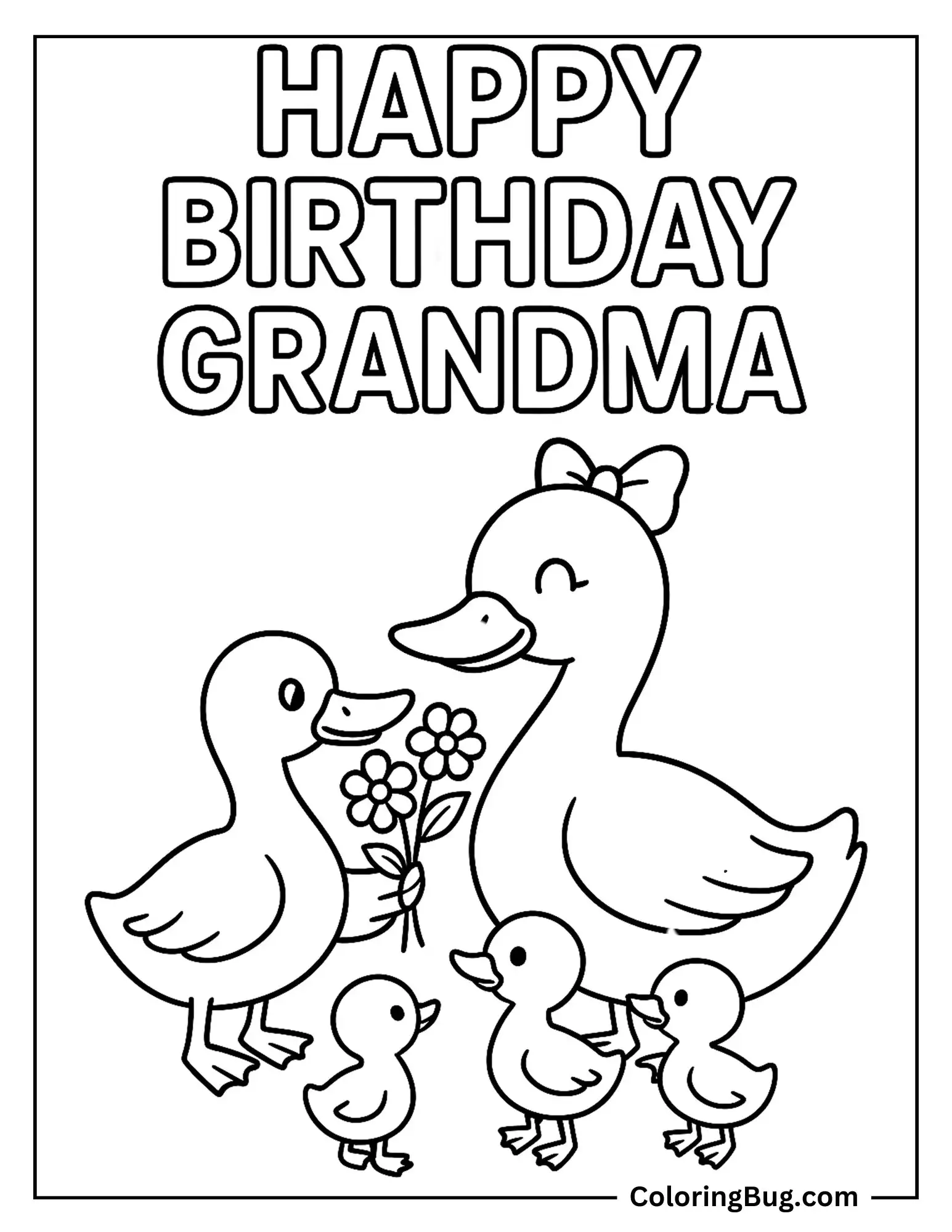 16 Happy Birthday Grandma Coloring Pages (Free Printable PDFs)