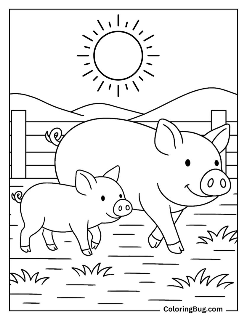 40 Pig Coloring Pages (Free Printable PDFs)