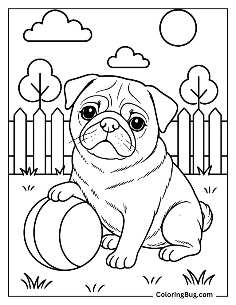 30 Cute Pug Coloring Pages (Free Printable PDFs)