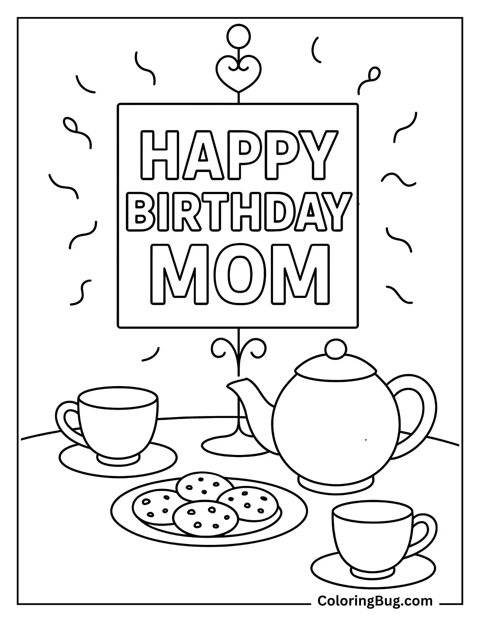 20 Happy Birthday Mom & Mum Coloring Pages (Free Printable PDFs)