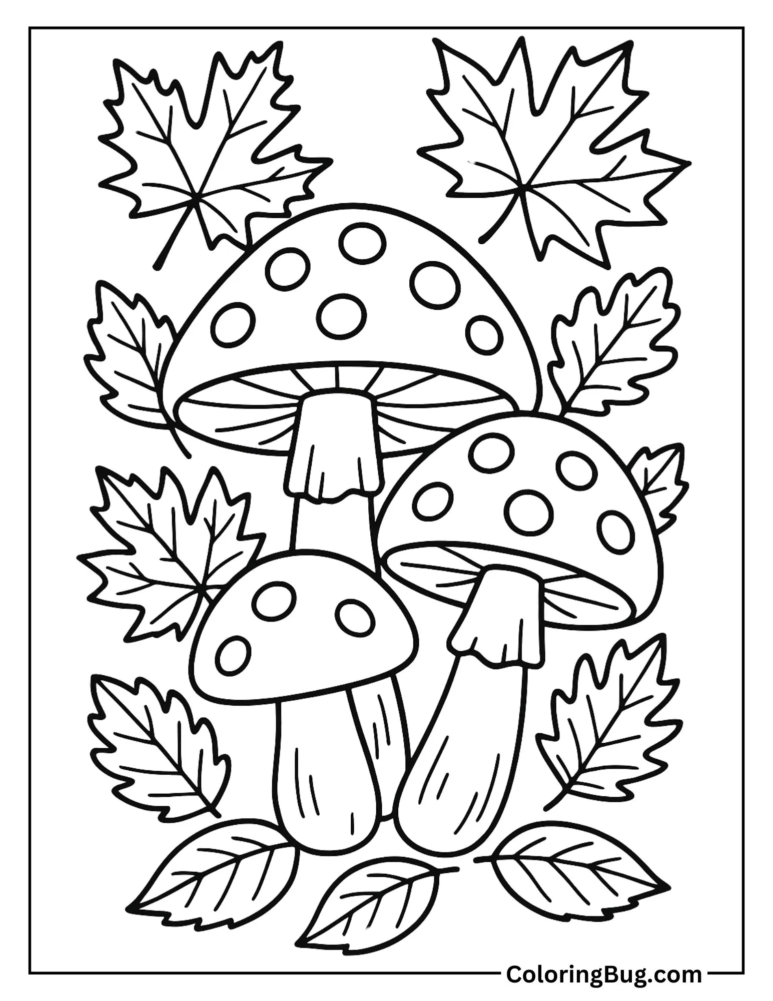 50 Mushrooms Coloring Pages (Free Printable PDFs)