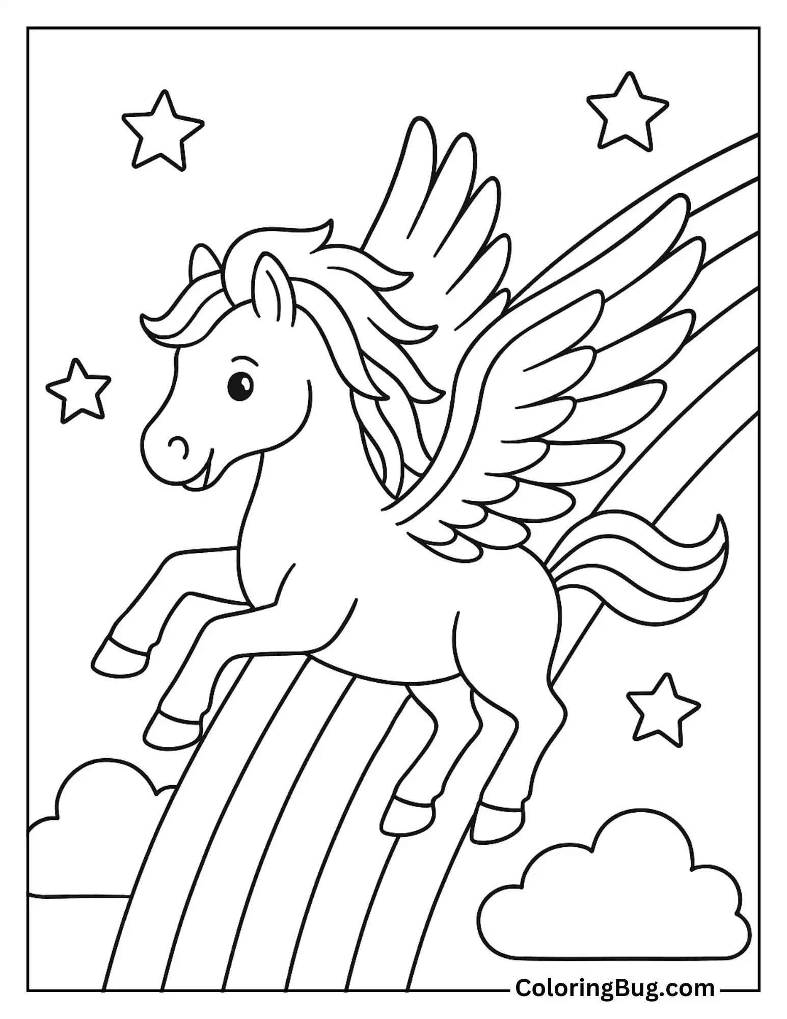 44 Pegasus Coloring Pages (Free Printable PDFs)